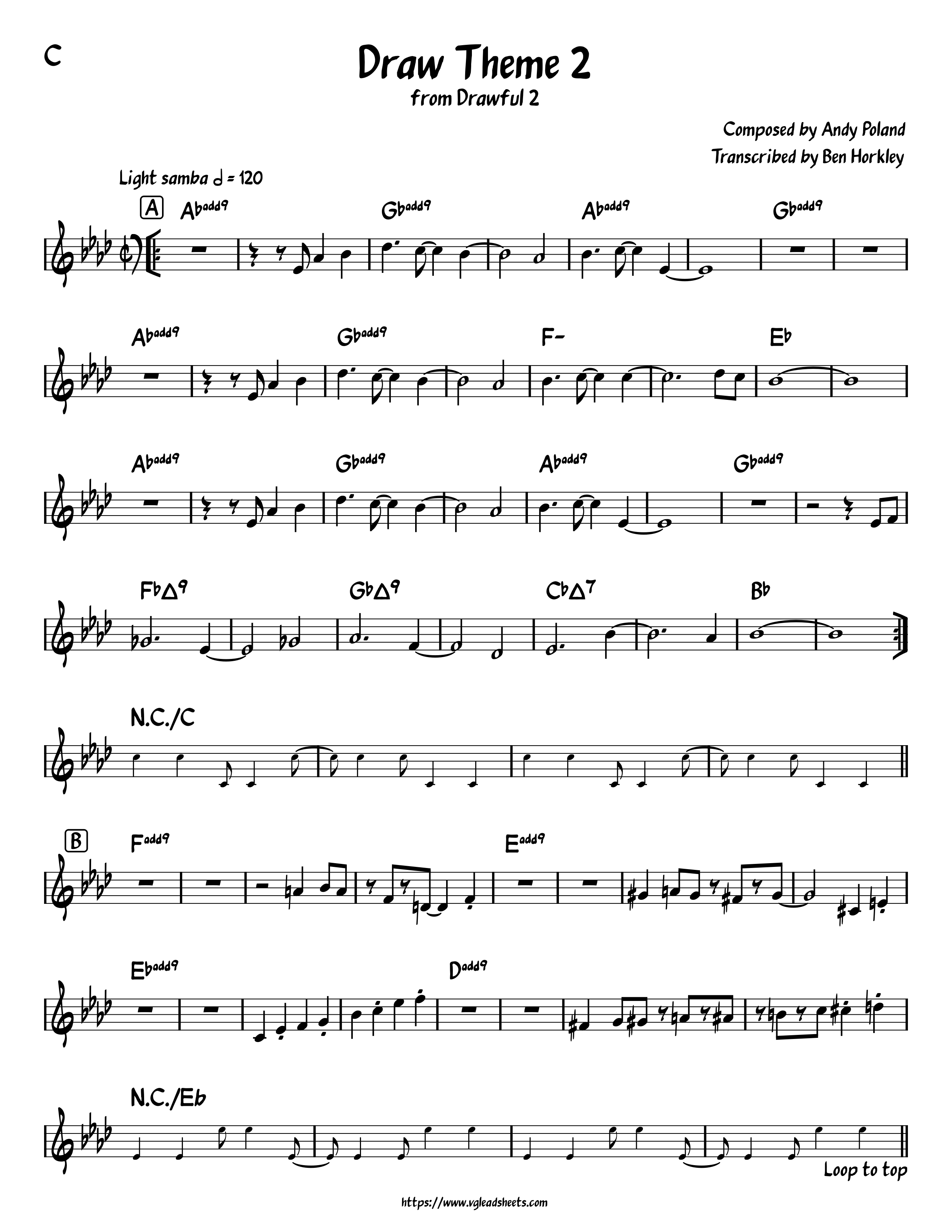 Drawful 2 - Draw Theme 2 | VGLeadSheets.com - Lead Sheets by Gamers ...