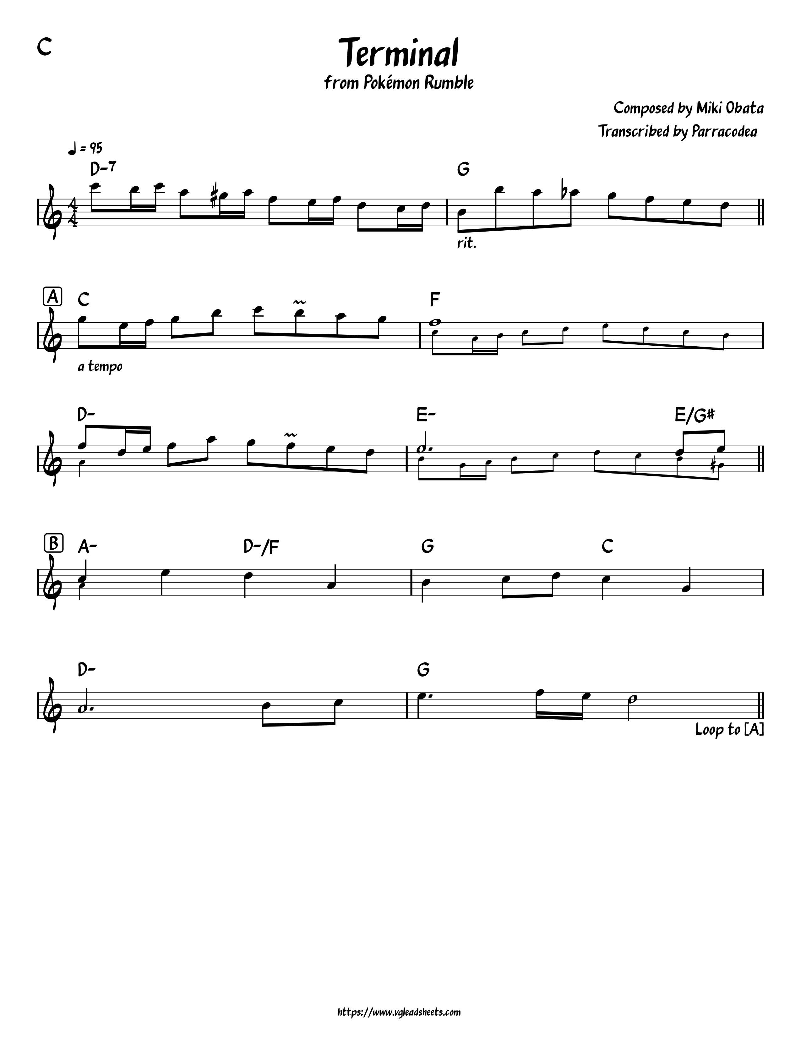 Pokémon Rumble - Terminal | VGLeadSheets.com - Lead Sheets by Gamers ...