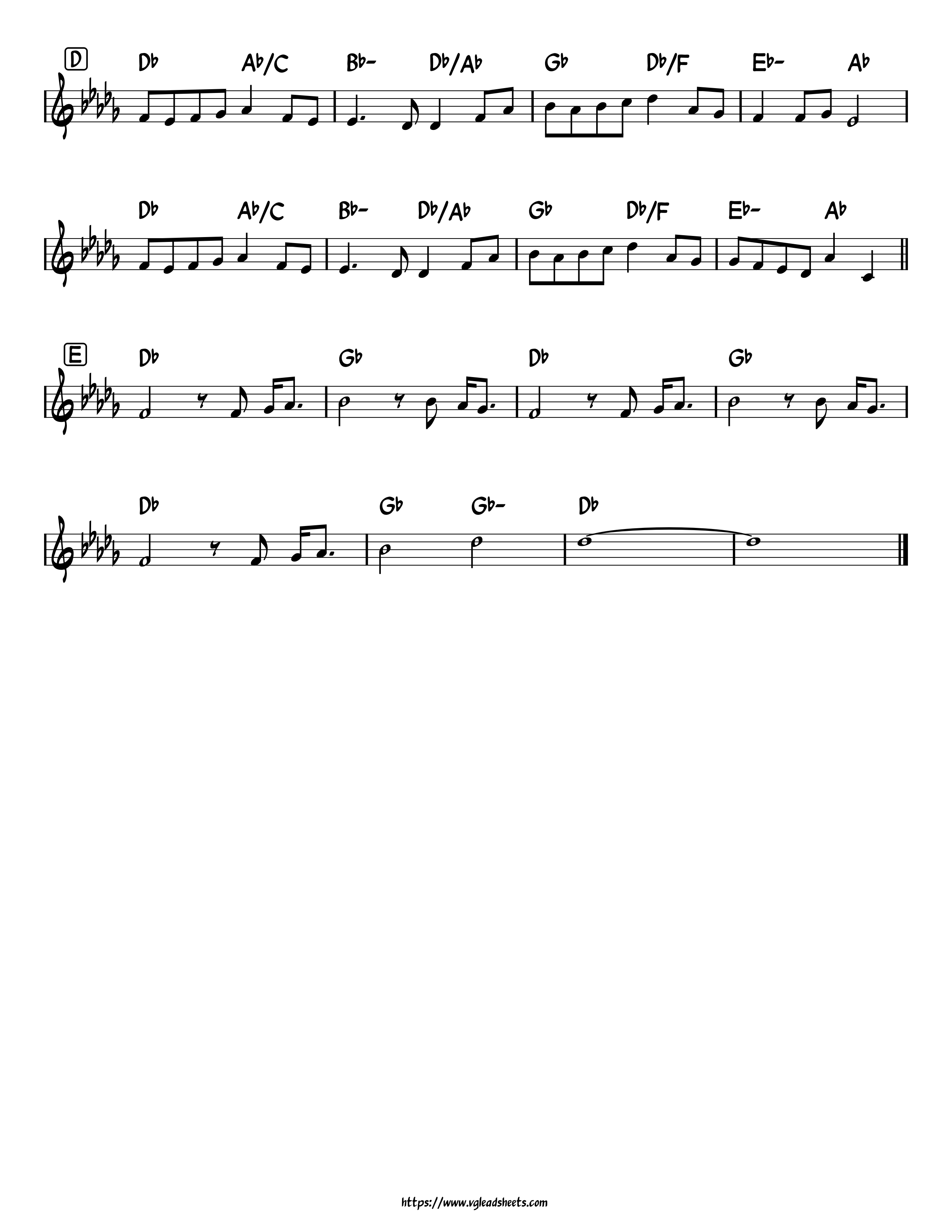 Super Mario 64 - Staff Roll | VGLeadSheets.com - Lead Sheets by Gamers ...